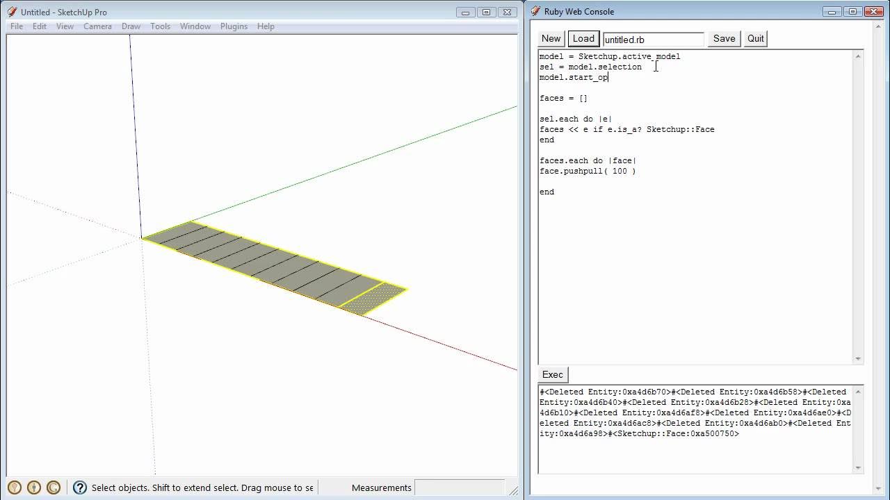 Writing SketchUp Ruby - Multiple PushPull Tutorial - YouTube