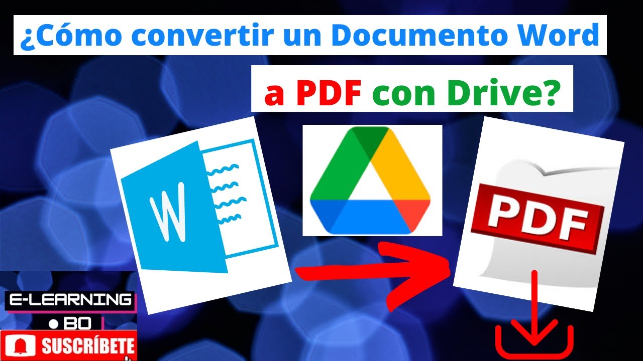 Cómo convertir un documento WORD a PDF con DRIVE - YouTube