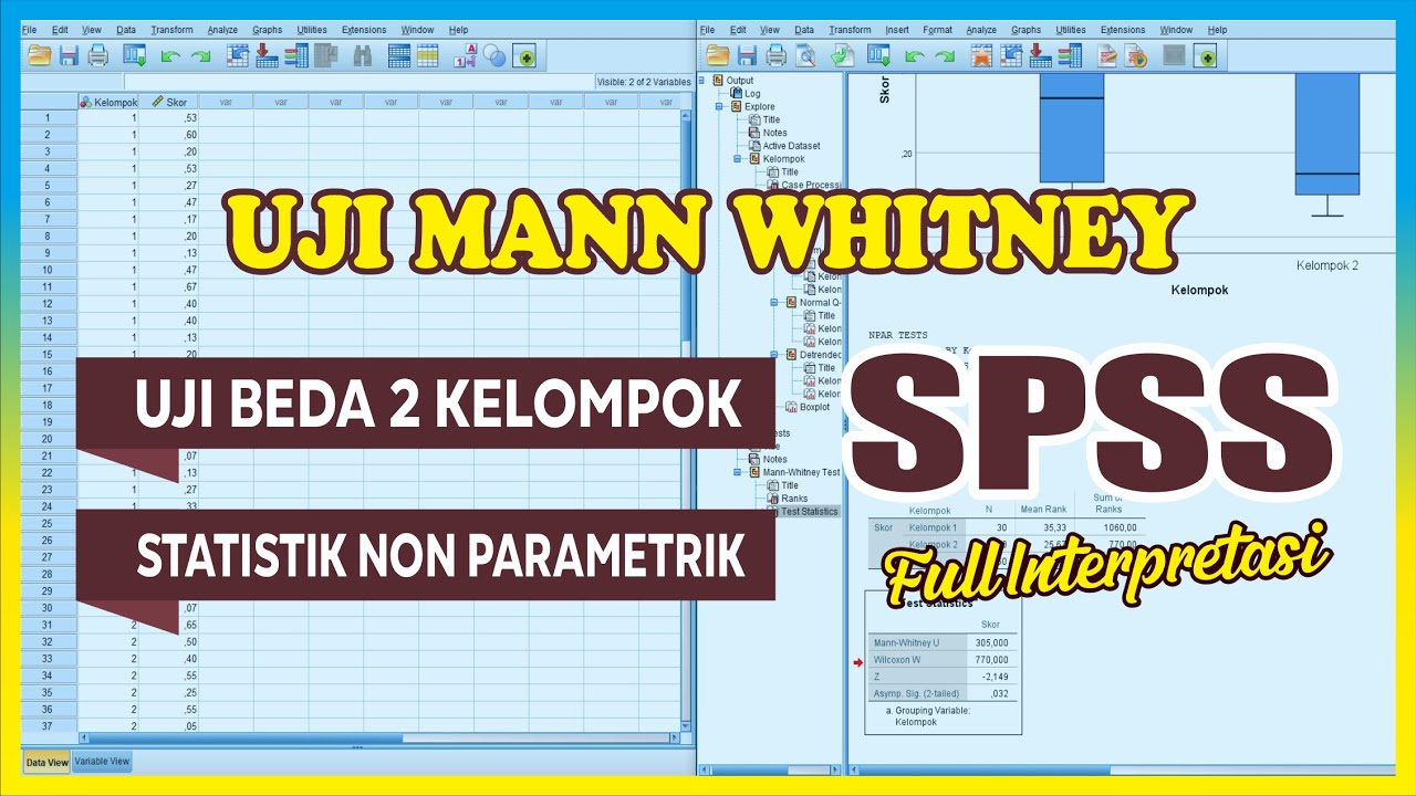 Tutorial Lengkap Uji Mann Whitney SPSS Uji Mann Whitney U Test SPSS 