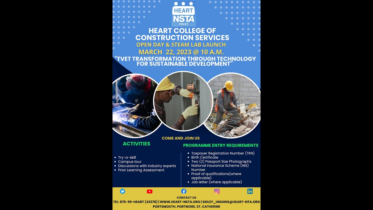 HEART College of Construction Services OPEN DAY & STEAM LABS Launch ...