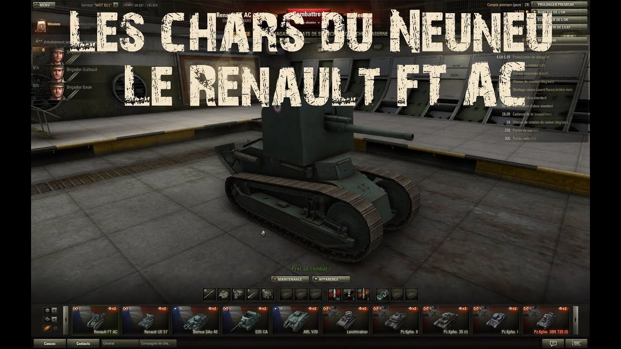 World of tanks - les chars du Neuneu - Le Renault FT AC - YouTube