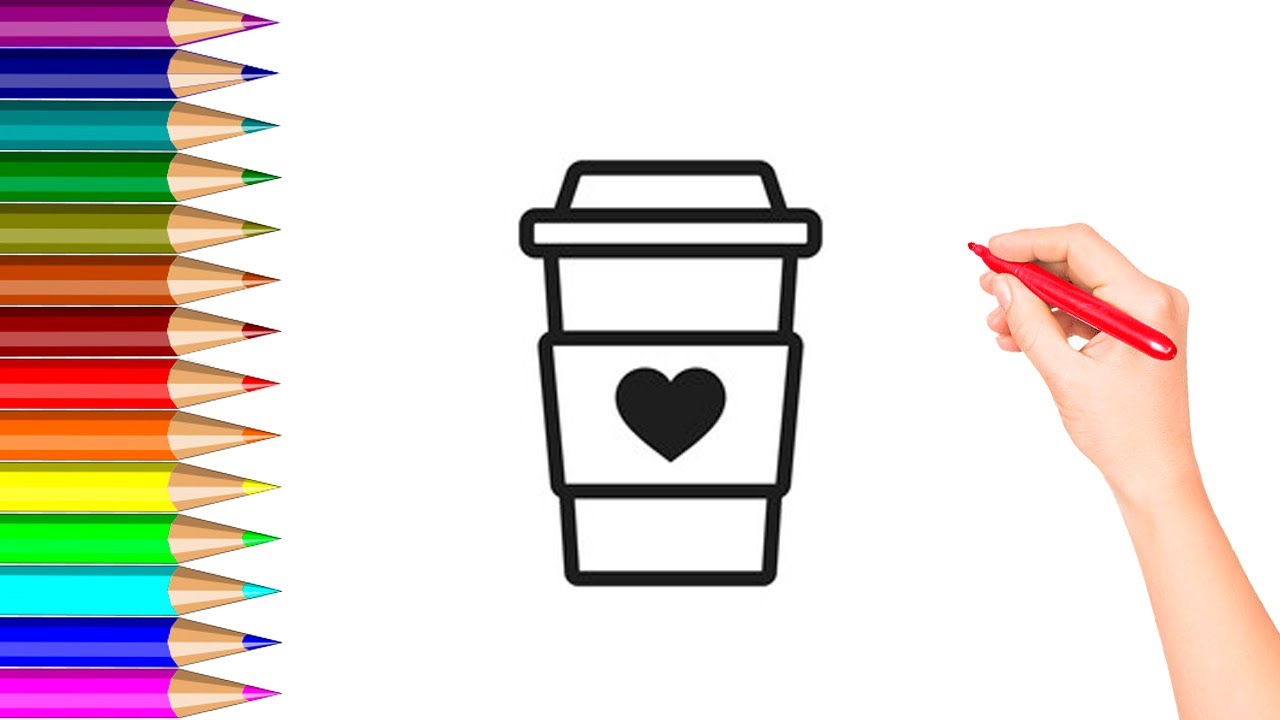 How to drawing a cup drink for kids - YouTube