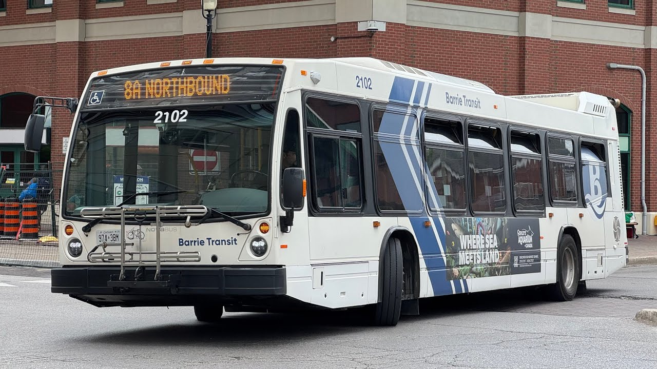 [4K] Barrie Transit - Route 8A: RVH (Nova Bus LFS 2102) - YouTube