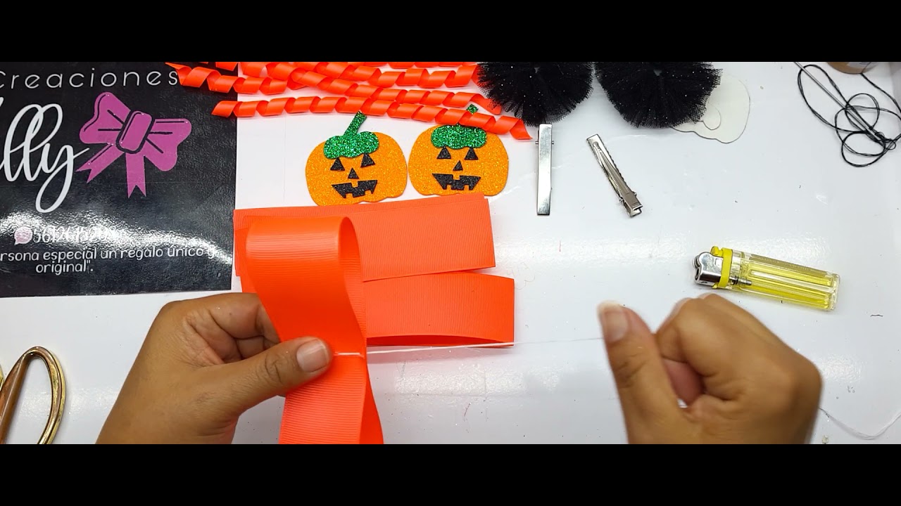 "Cómo Hacer un Moño de calabaza 🎃🎃🎃" - YouTube