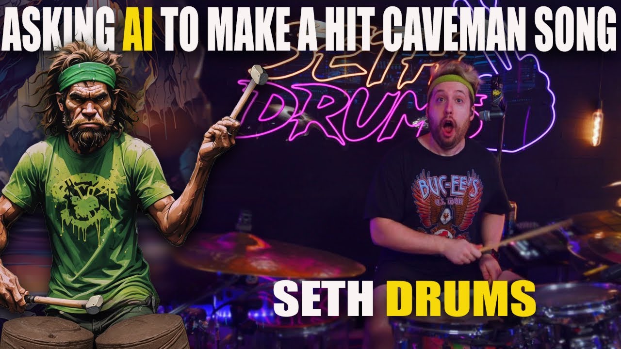 Caveman Plays Rock Drums - YouTube