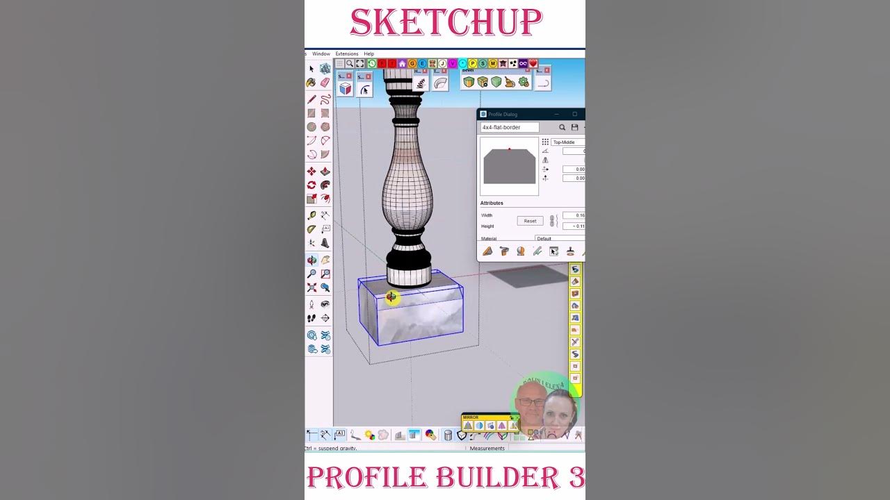 SKETCHUP PROFILE BUILDER 3 revolve profile - YouTube