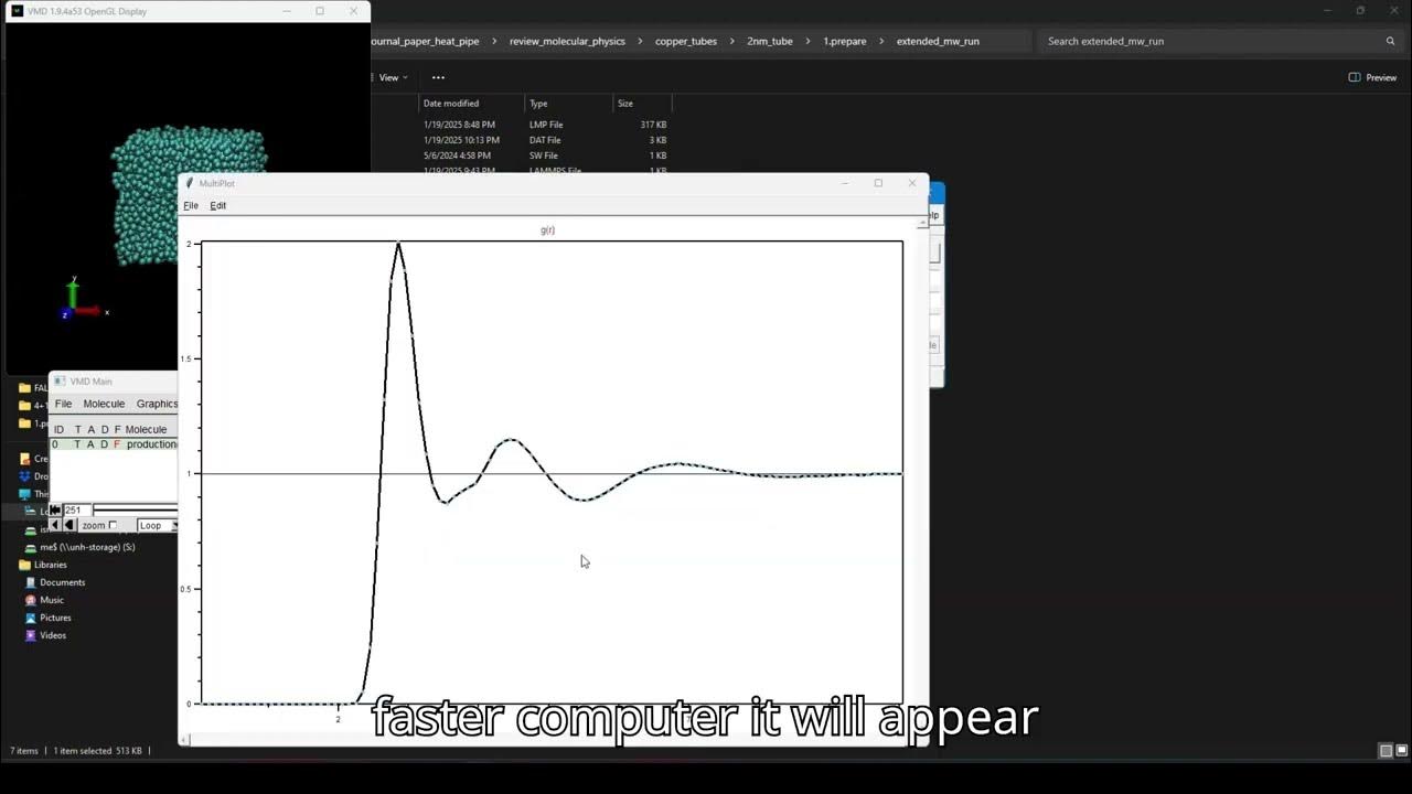 RDF Estimation in VMD from LAMMPS trajectory data - YouTube