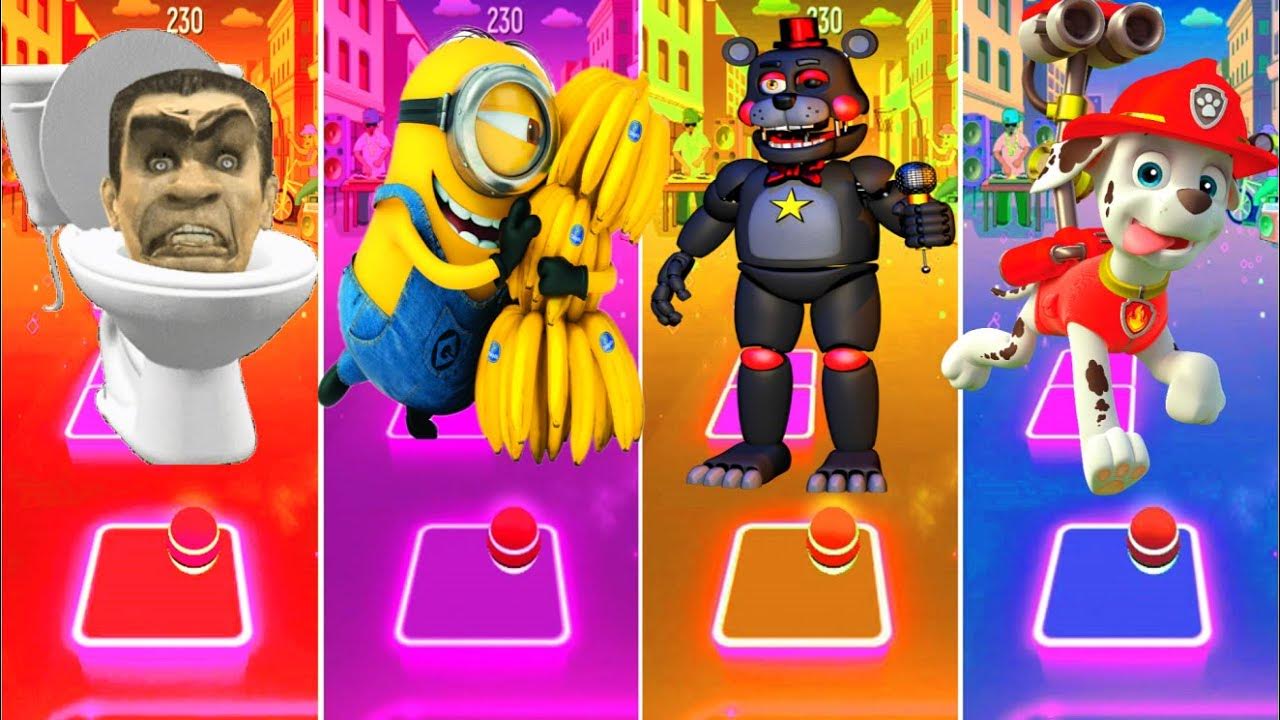Skibidi Toilet Minions Freddy Fazbear Paw Patroltiles Hop Music Games Youtube