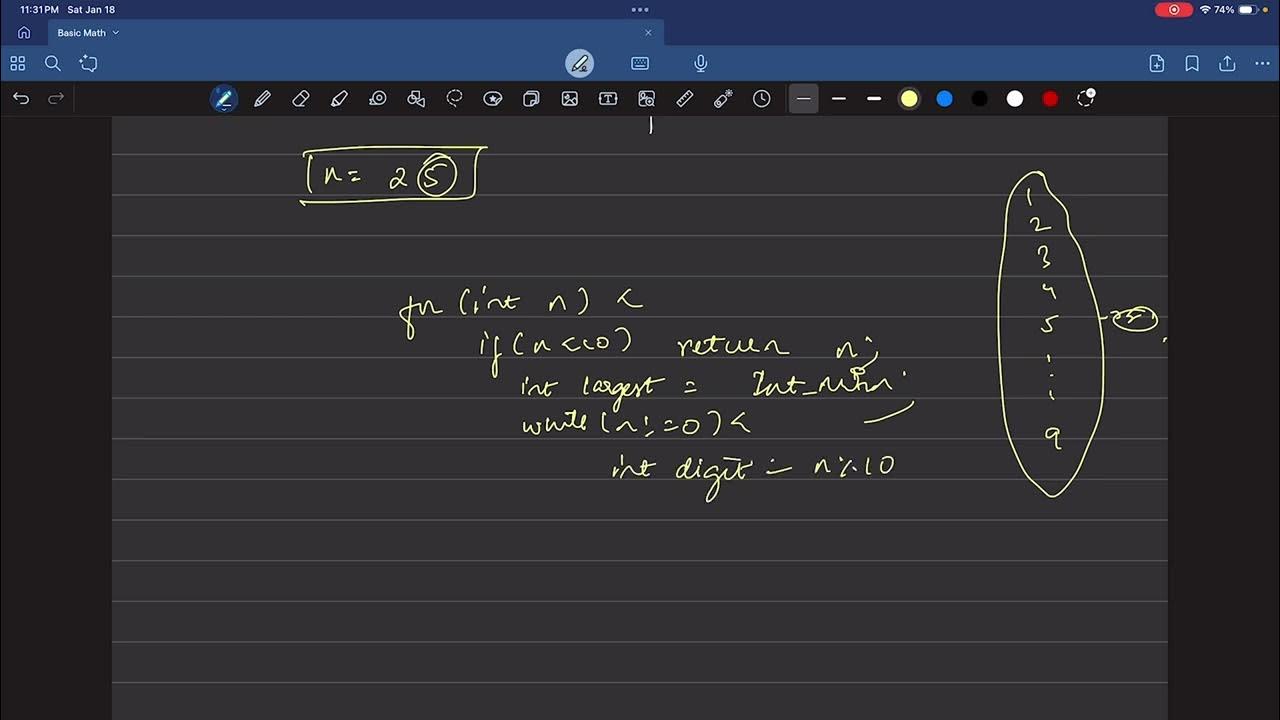 Return the largest digit in a number | Basic Math 5 | TUF Plus | DSA - YouTube
