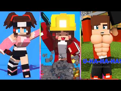 JJ & JJ Sister: Mining to the Beat! 🎵 - MAIZEN Minecraft Animation | Minecraft Mix