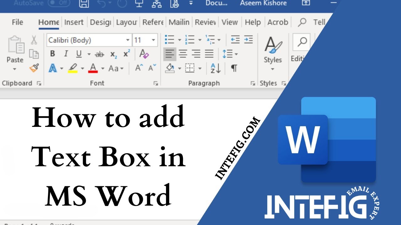 How To Add Text Box In MS Word YouTube How To Add Text Box In MS Word YouTube