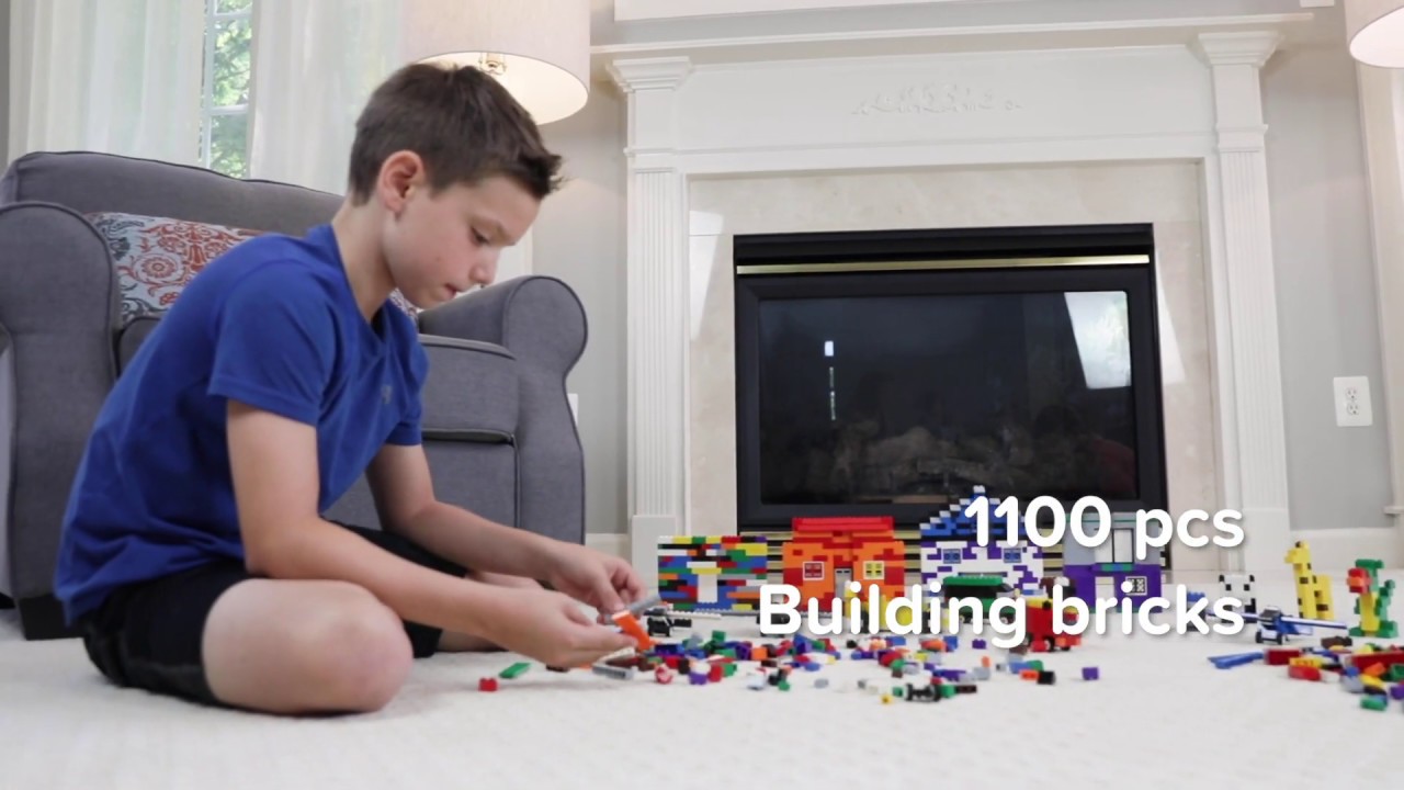 Building Bricks 1100 pieces by Play Platoon - YouTube
