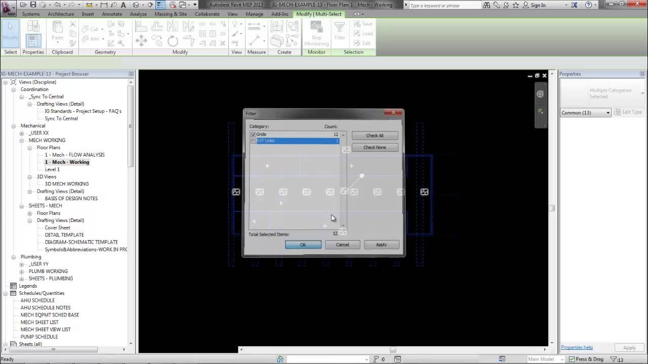 How to Copy/Monitor Grids and Levels for MEP in Revit 2013 - YouTube
