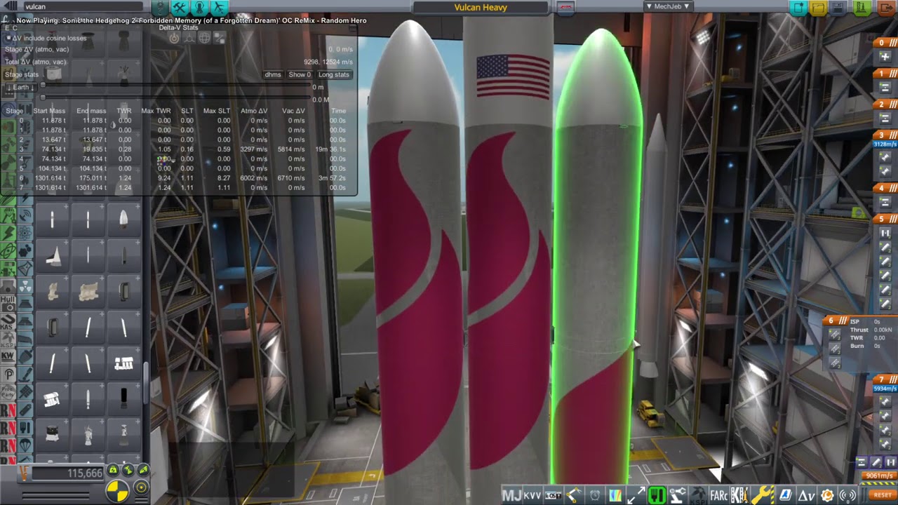 Realism Overhaul in KSP 1.8.1 - On the 3-Core Vulcan Heavy - YouTube