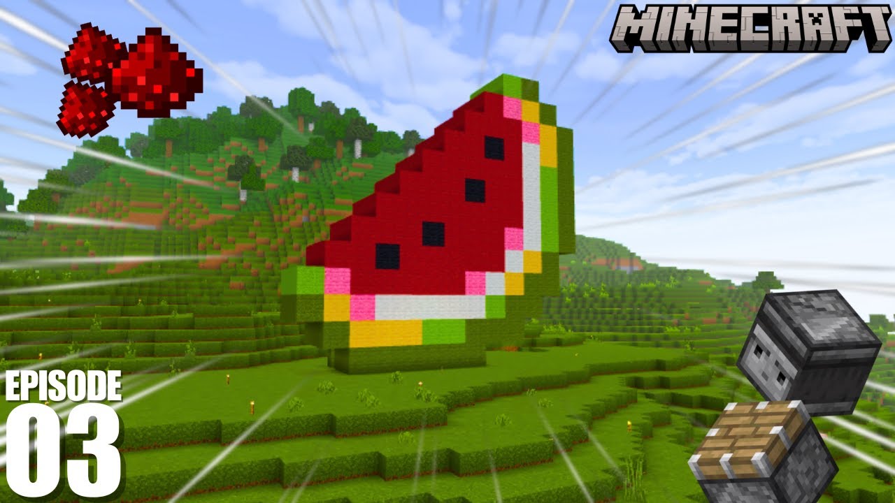 I built a melon farm inside a GIANT MELON, in Minecraft . . . - YouTube