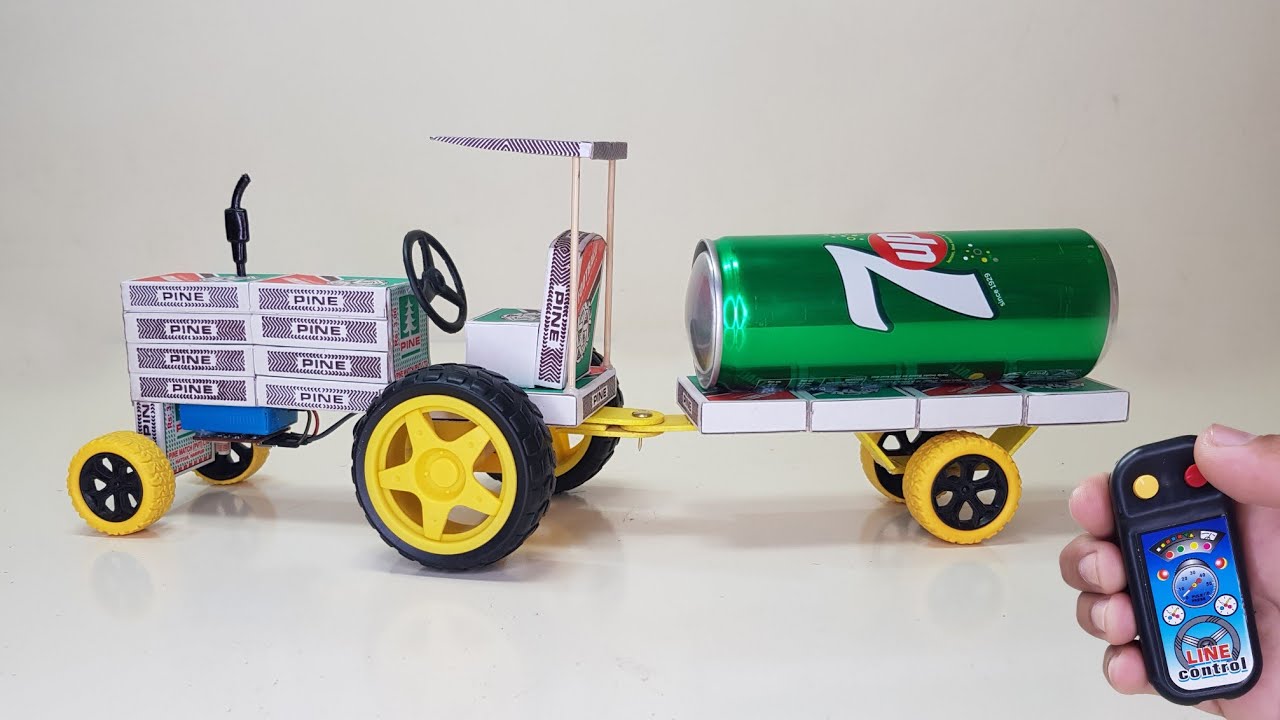 How to Make Tractor Trolley at Home with Matchbox | Diy Tractor Making ...