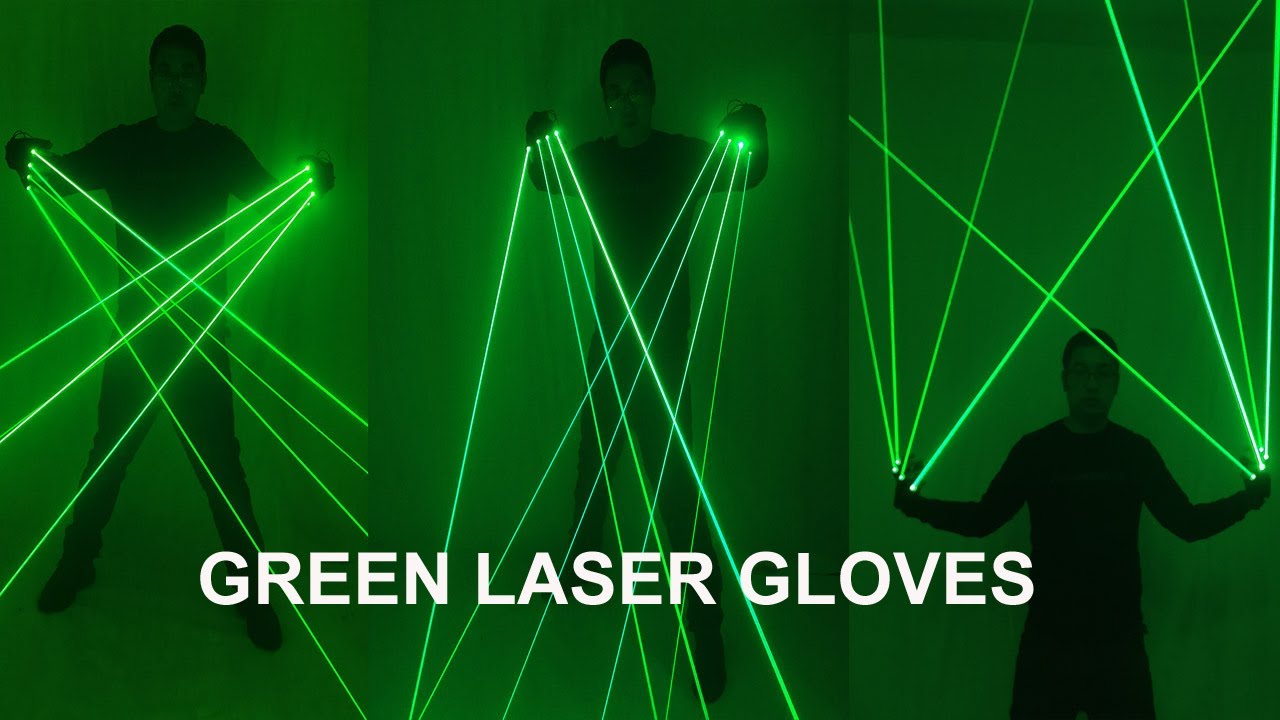 Green Laser Gloves 523nm Big Beam Lazer Dancing Stage Glove Glasses LED ...