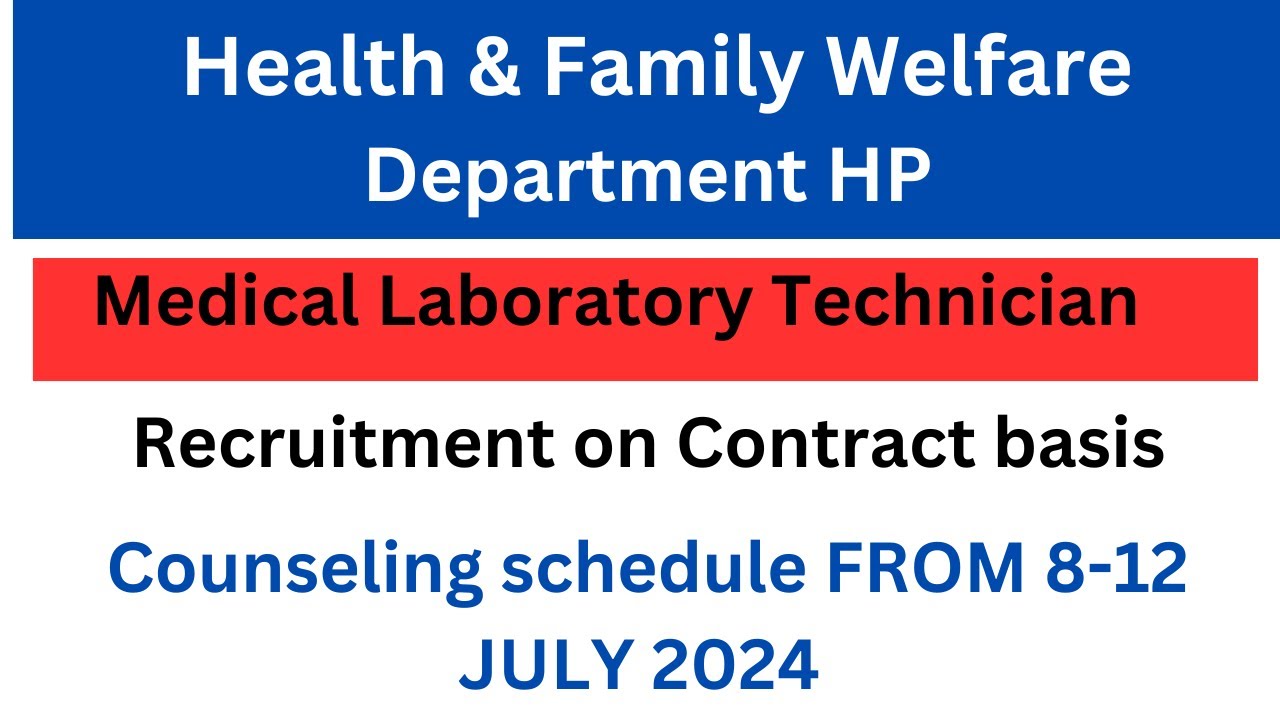 Counseling schedule for HP Medical Laboratory Technician GR-II through ...