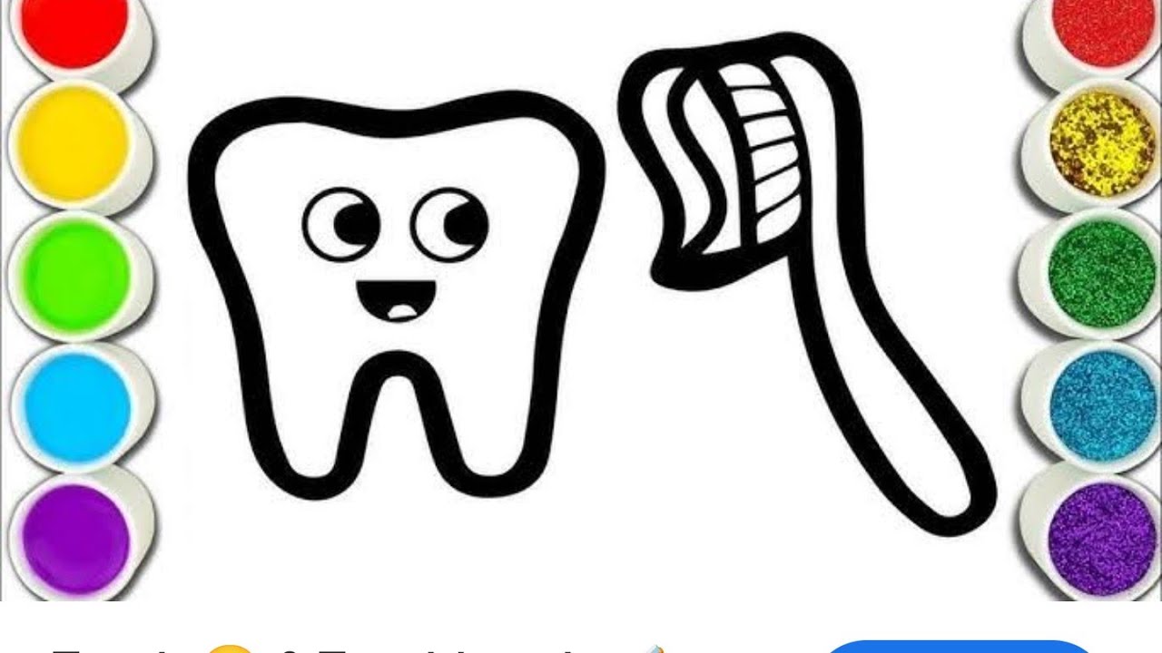 Drawing Painting Coloring Tooth Brush Tooth Paste And Tooth Step By ...