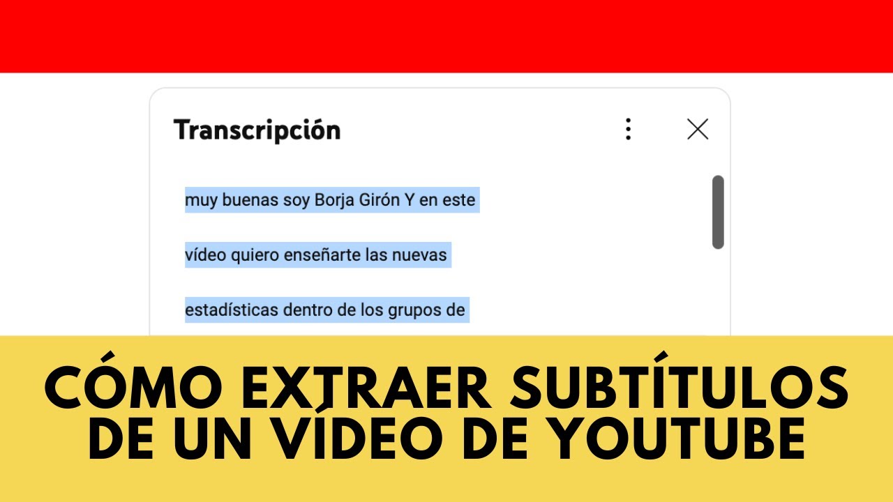 Cómo extraer subtítulos de un vídeo de YouTube - YouTube