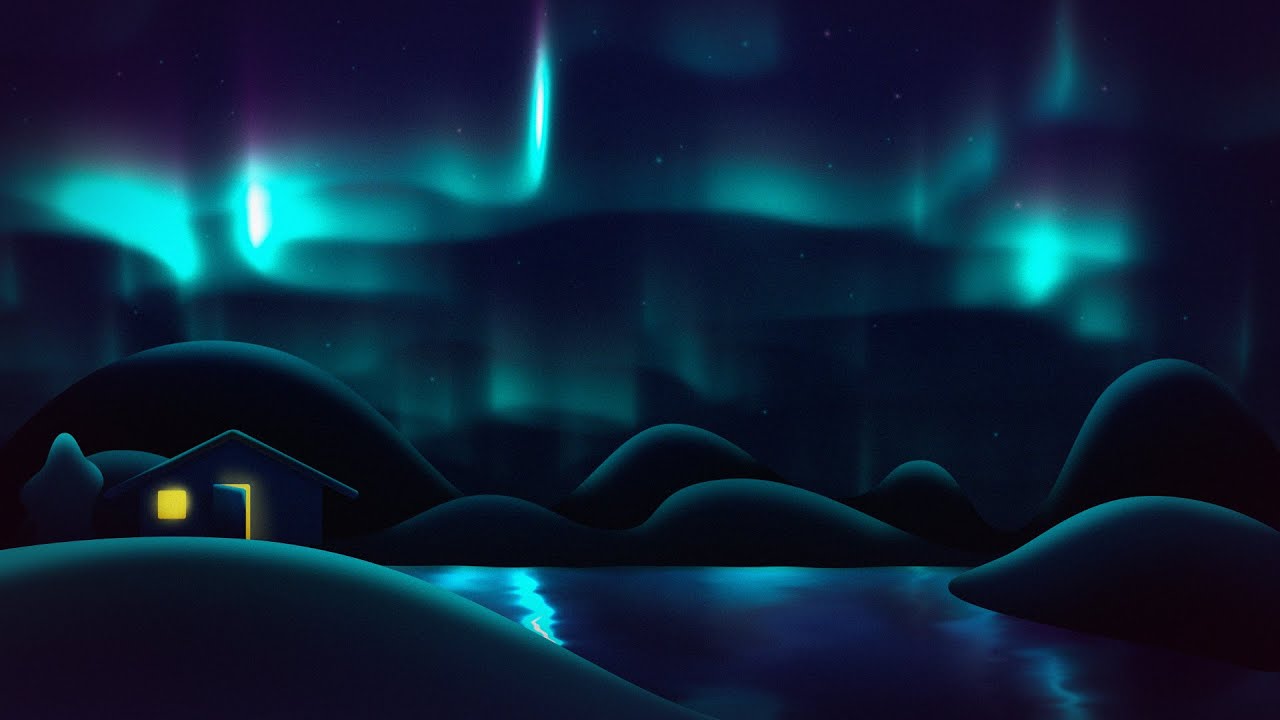 Northern Lights (Aurora Borealis) Animation | lofi calming, relaxing ...