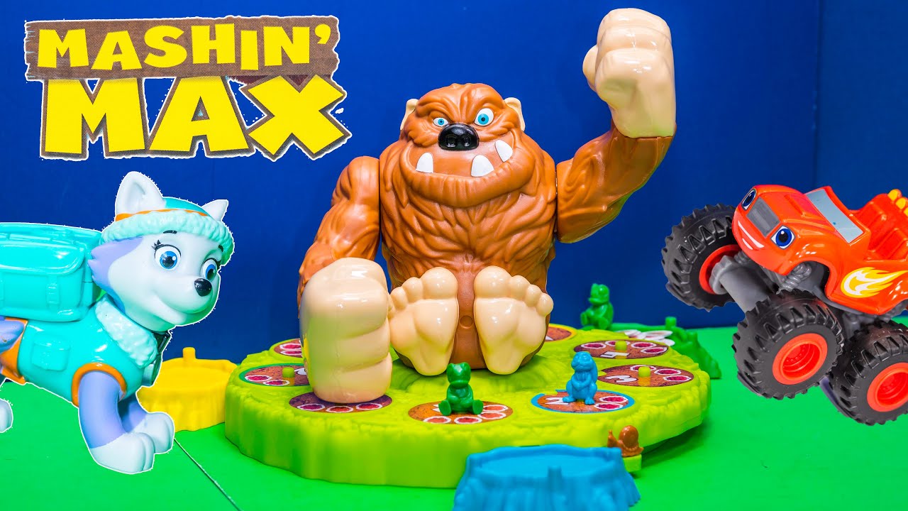 Playing Mashin Max with Paw Patrol vs Blaze and the Monster Machines ...