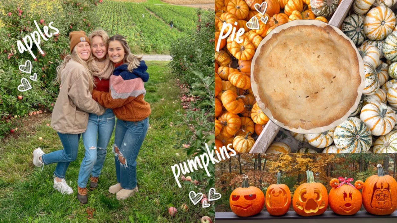 A FALL FILLED VLOG // pumpkin patch, apple picking, pie, and trick or ...