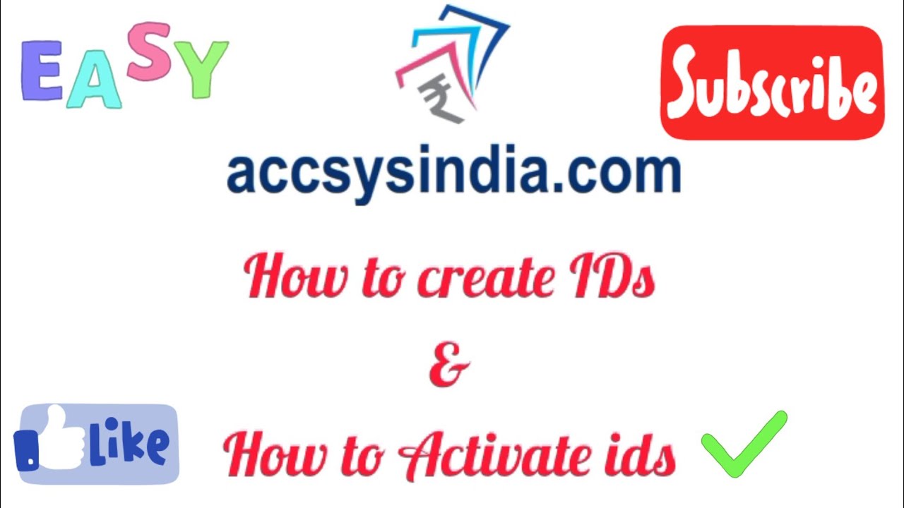 How to create IDs and how to activate IDs on ACCSYSINDIA app. Full ...