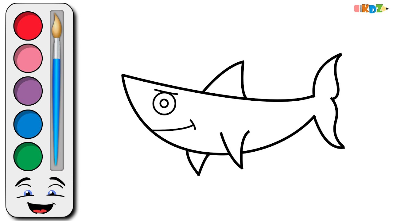 How to draw baby shark step by step | Baby shark drawing | Shark ...
