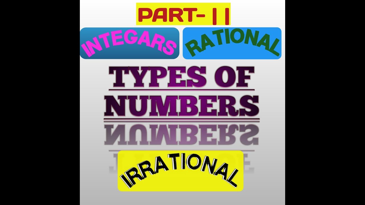 TYPES OF NUMBERS // INTEGERS //RATIONAL NUMBERS//IRRATIONAL NUMBERS ...