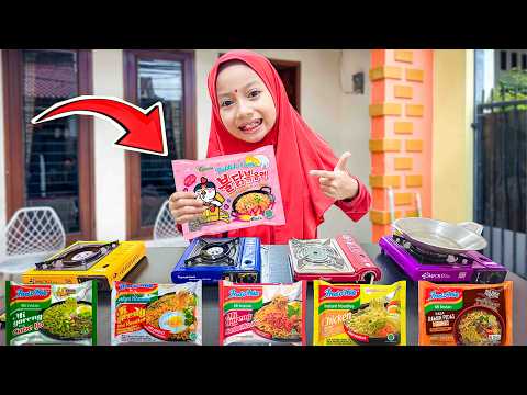 AQILA BUKA PUASA PAKAI INDOMIE SESUAI WARNA BAJU