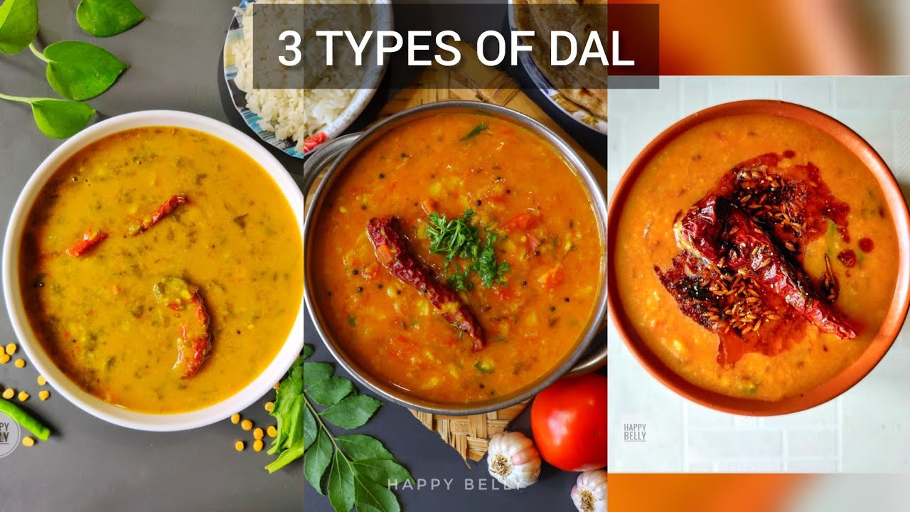 3 TYPES OF DAL RECIPE | DAL FRY | DAL RECIPE | PALAK DAL | DAL TADKA ...