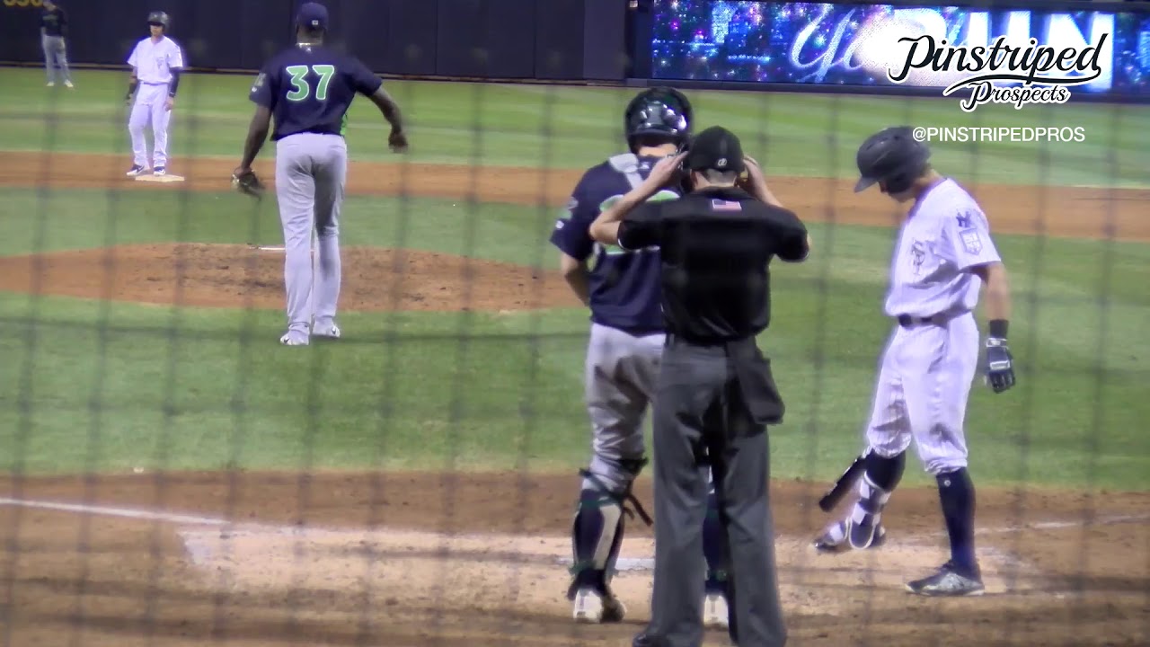 Kyle Gray, Infielder, Staten Island Yankees, August 30, 3 Run Home Run ...