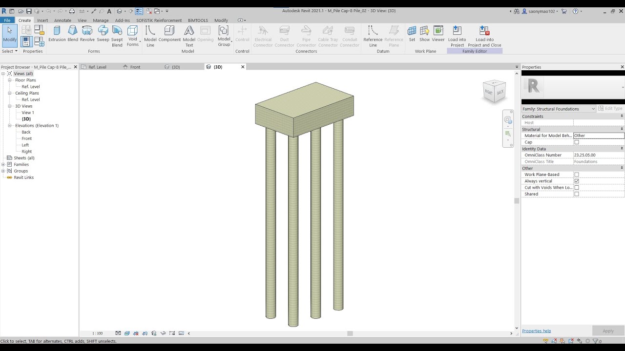 How to create the Pile Cap 8 Pile in Revit 2021 - YouTube
