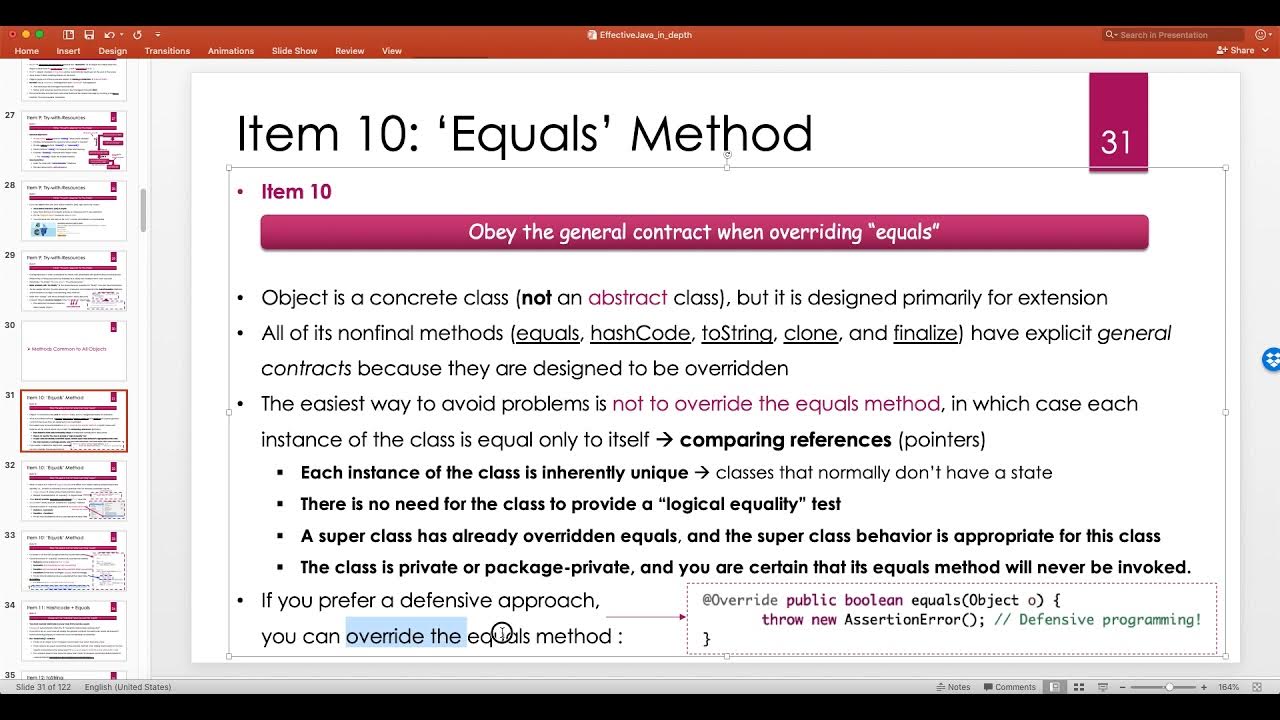 Effective Java in depth -- Item 10: Obey the general contract when ...