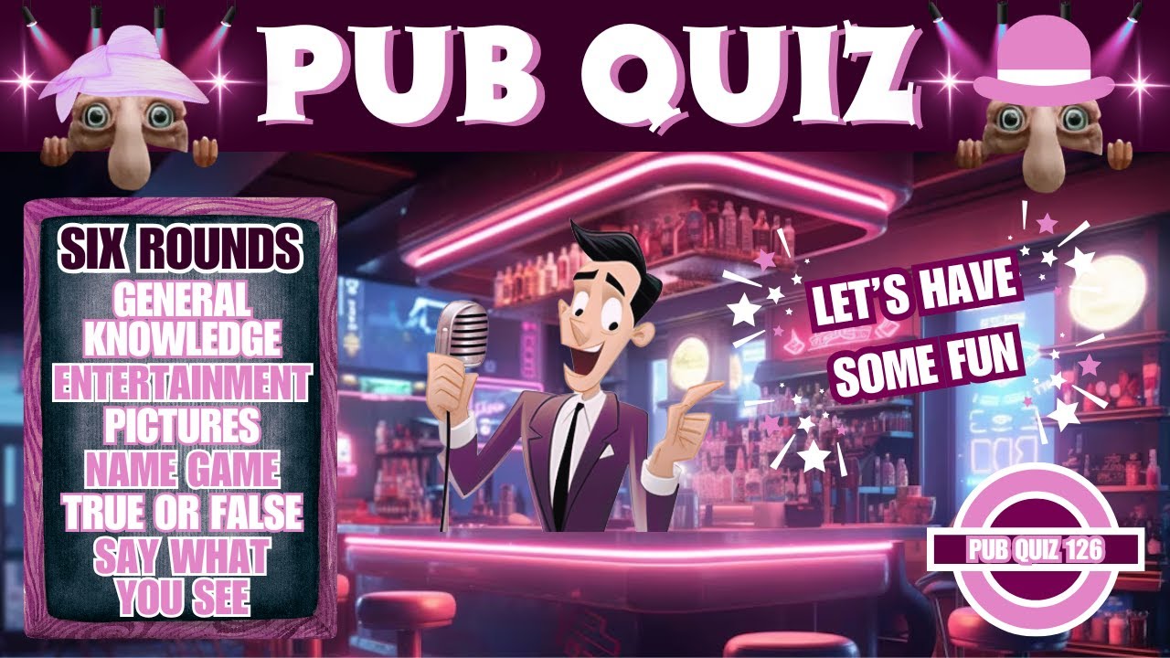 Fun Pub Quiz 126 - 6 Different Rounds - 41 Questions & Answers - 80 ...