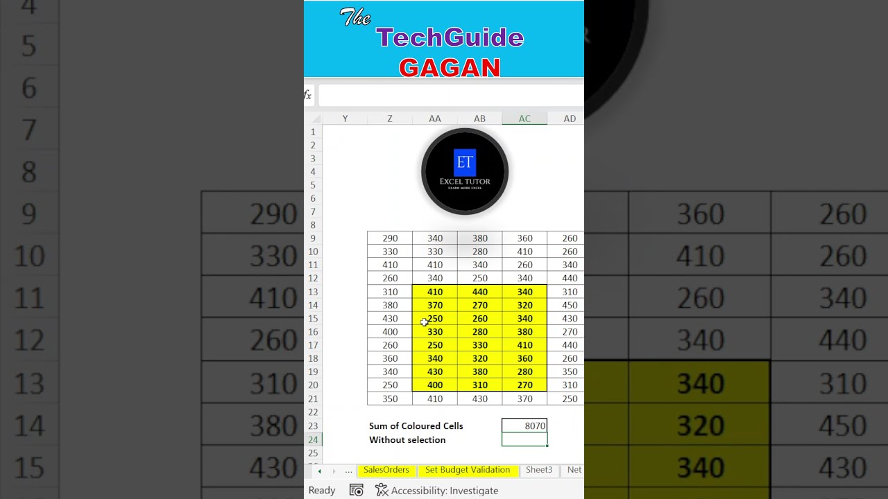 Sum Formula In Excel Without Using Mouse Selection YouTube Sum Formula In Excel Without Using Mouse Selection YouTube
