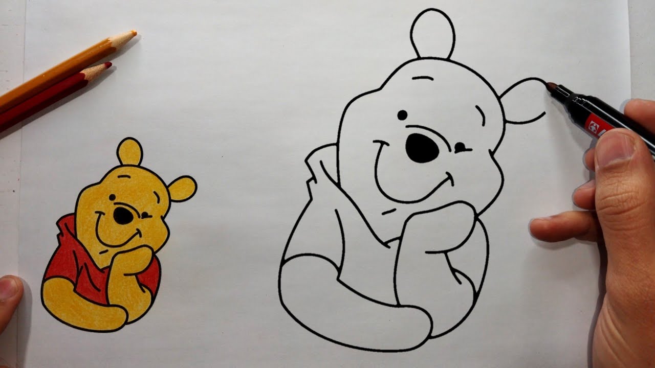 HOW TO DRAW POOH EASY | DRAWING WINNIE THE POOH TUTORIAL - YouTube