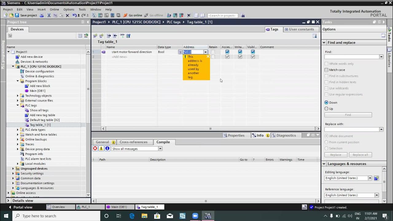 Tutorial-2 Motor Forward reverse direction S7-1200 PLC using TIA Portal ...