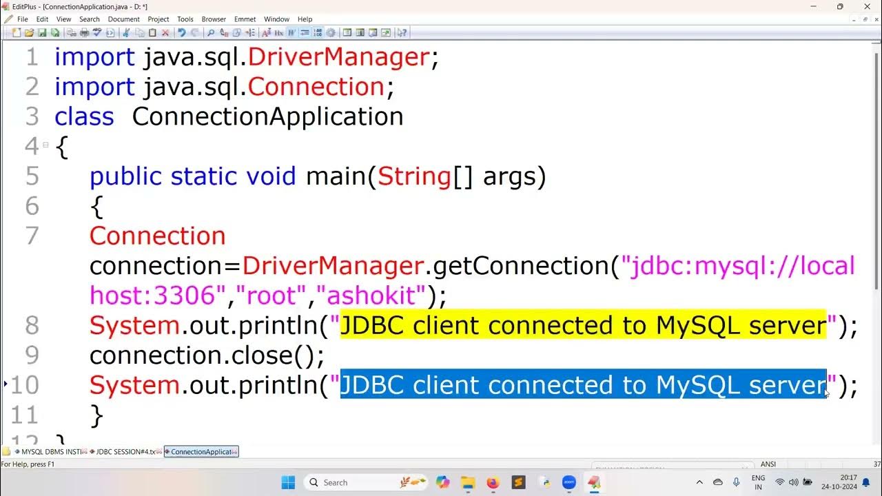 04. Write a Java program to connect to MySQL DBMS (Database Server). By ...