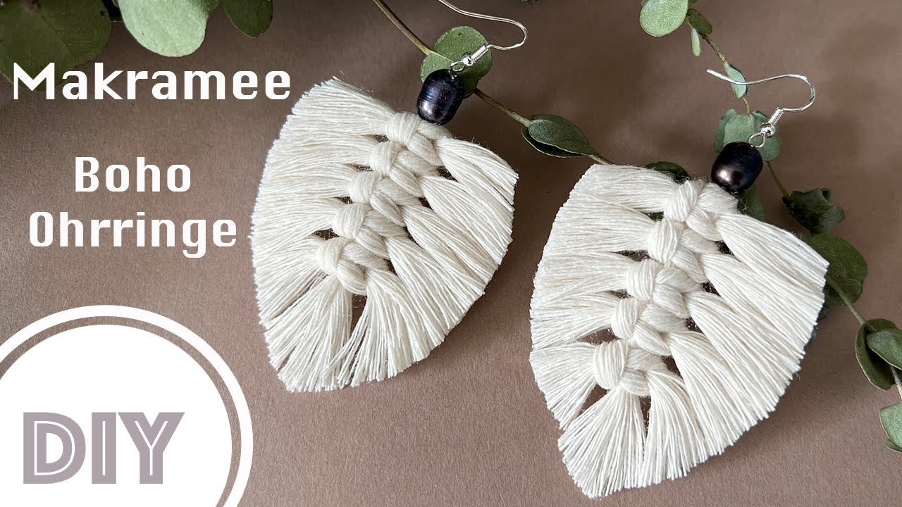 DIY Anleitung Makramee Feder Ohrringe im Boho Style selber machen ...