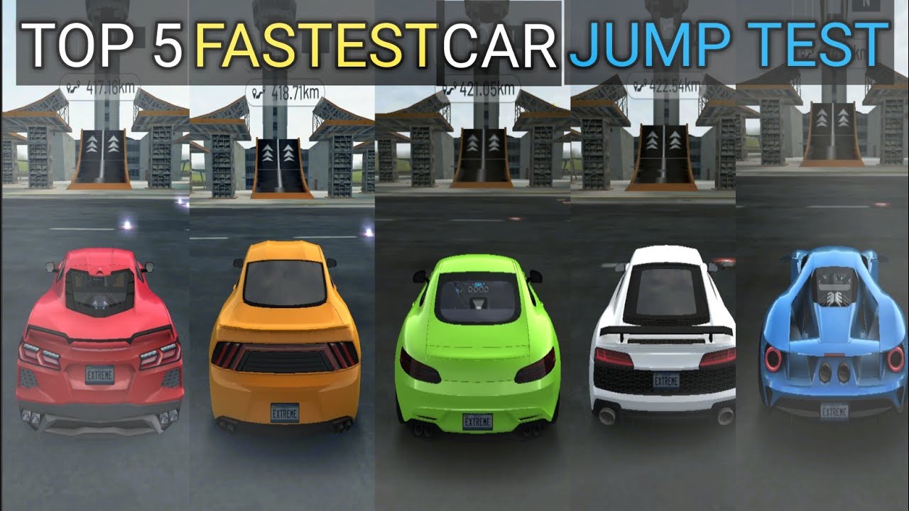 TOP 5 FASTEST CAR JUMP TEST ! Extreme car Driving simulator - YouTube