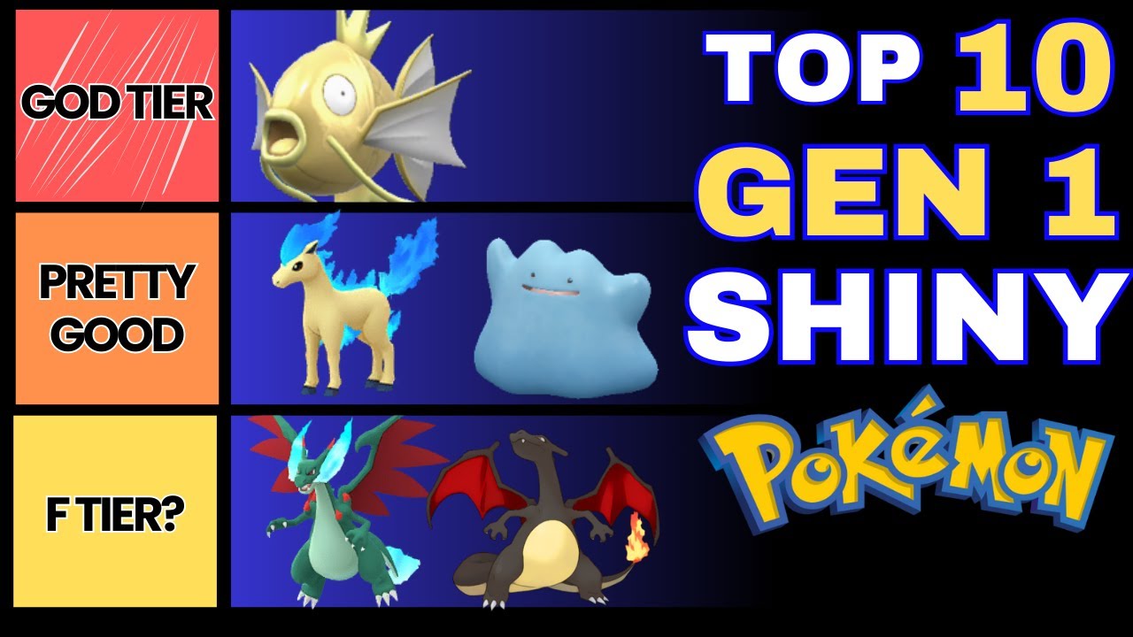 Top 10 Best Shiny Pokémon from Generation 1 - YouTube