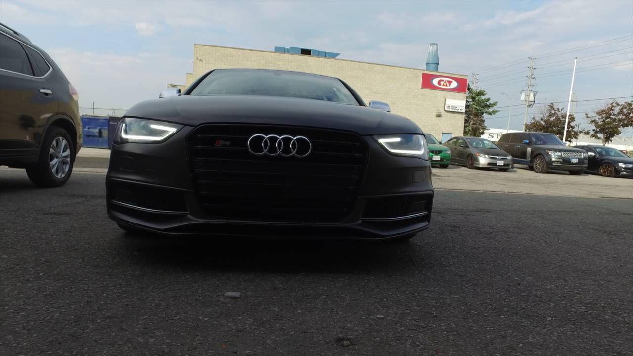 Audi S4 B8.5 Satin Pearl Nero Wrap By Sekanskin - YouTube