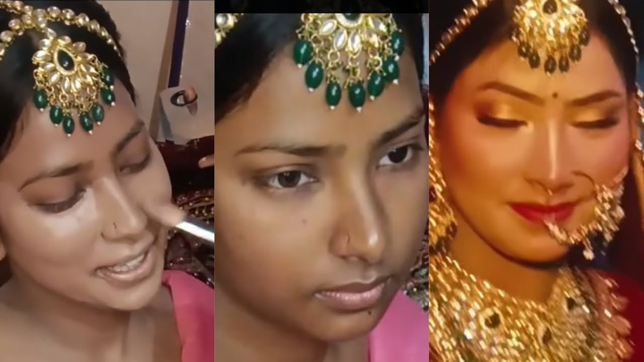 Dusky Skin Bridal Makeup Tutorial: Enhance Your Natural Beauty" @poonam_makeover_queen - YouTube