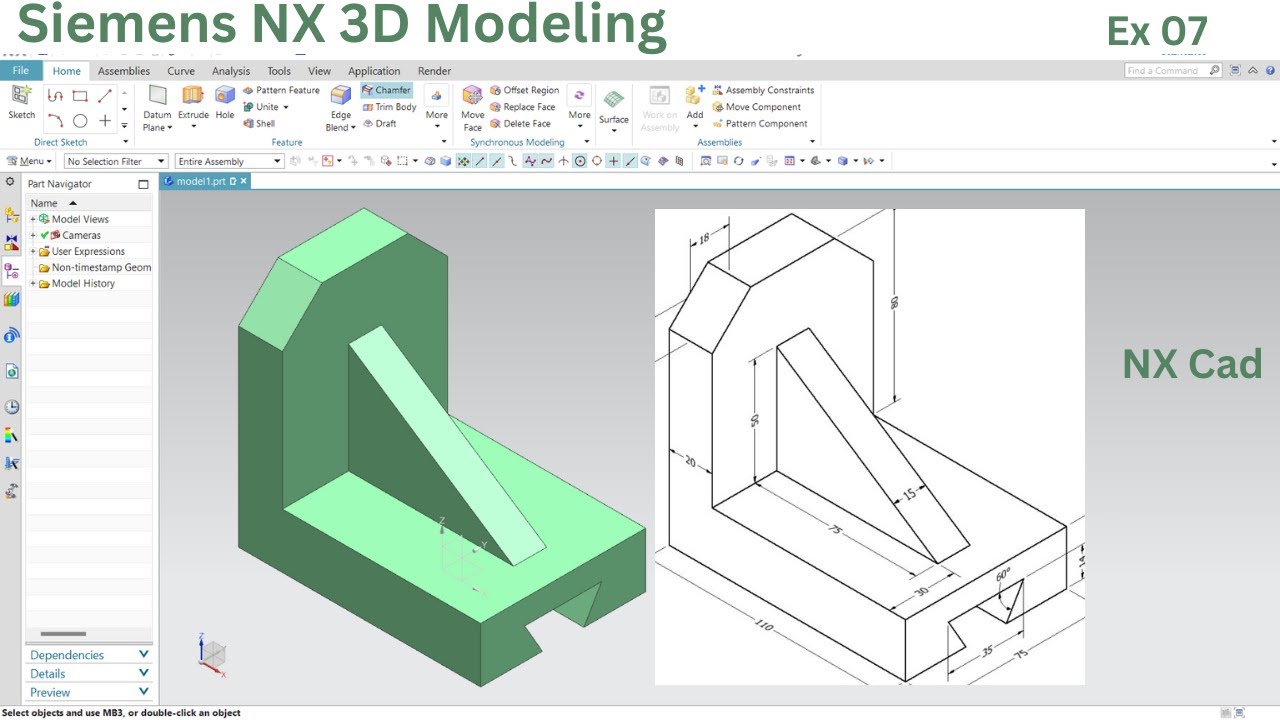 Siemens NX 3D Modeling Tutorial: Ex 07 | Beginners Guide - YouTube