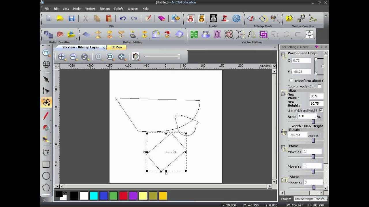 สร้าง 2D Vector จาก ArtCAM เบื้องต้น - YouTube