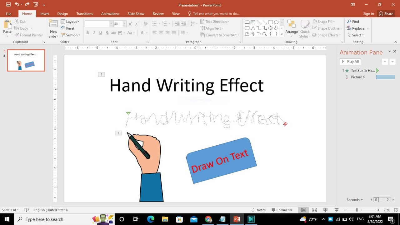 PowerPoint मा Hand Writing Effect कसरी create गर्ने ?How create to ...