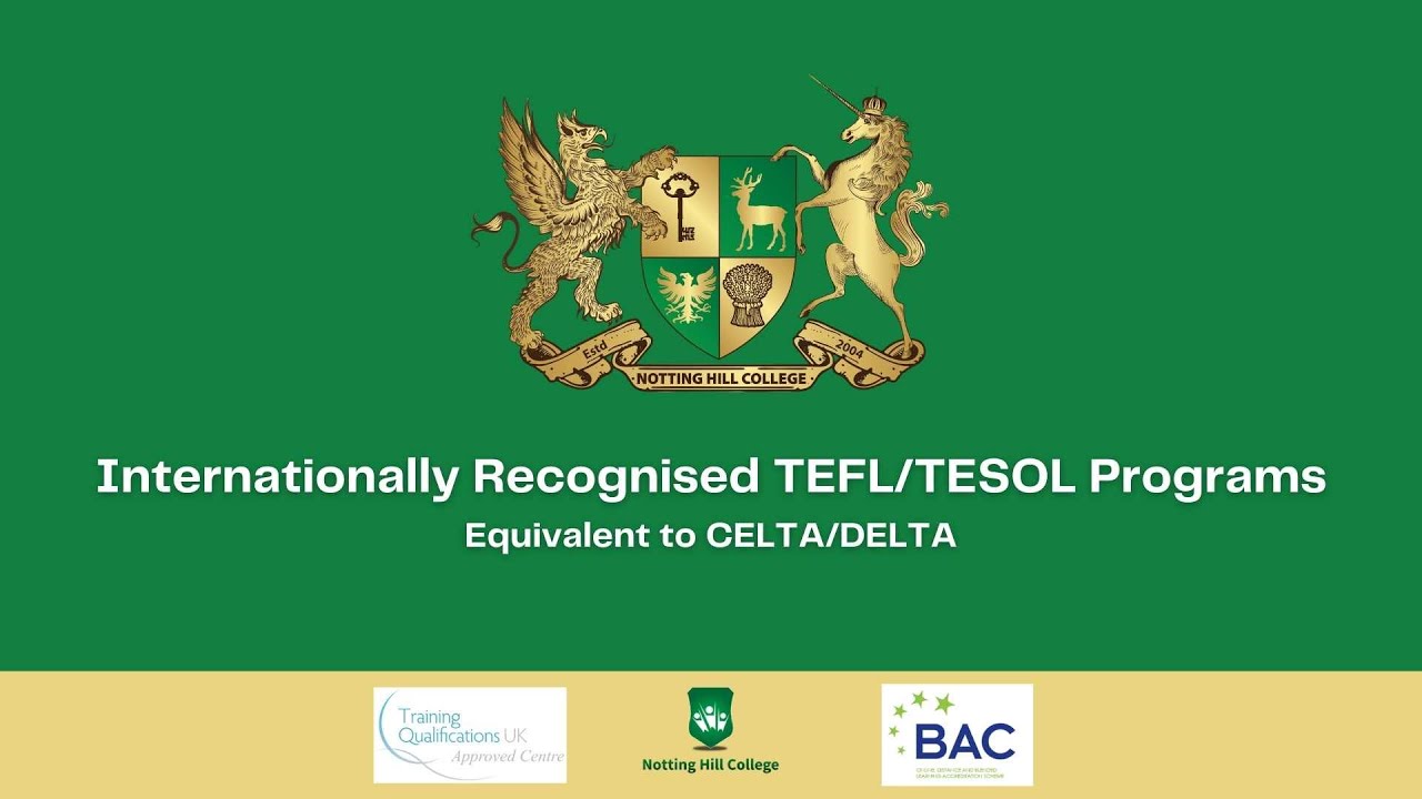 Internationally Recognised TEFL/TESOL Qualifications (equivalent to ...
