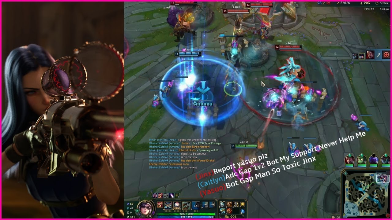 CAITLYN VS JINX | CAITLYN CARRY BOT WITHOUT SUPPORT | GUN MECHINE ...